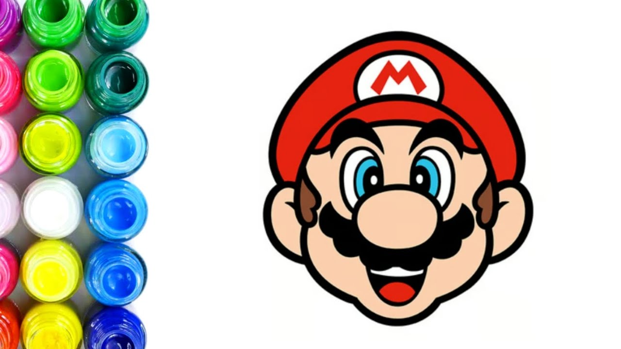 Super Mario drawing, coloring and painting for kids, toddlers easy ...
