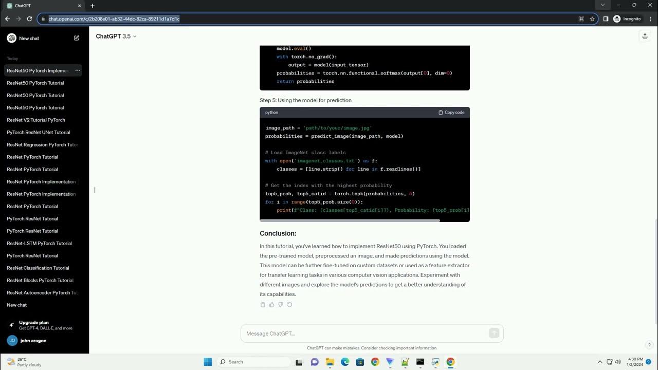 resnet50 pytorch implementation - YouTube