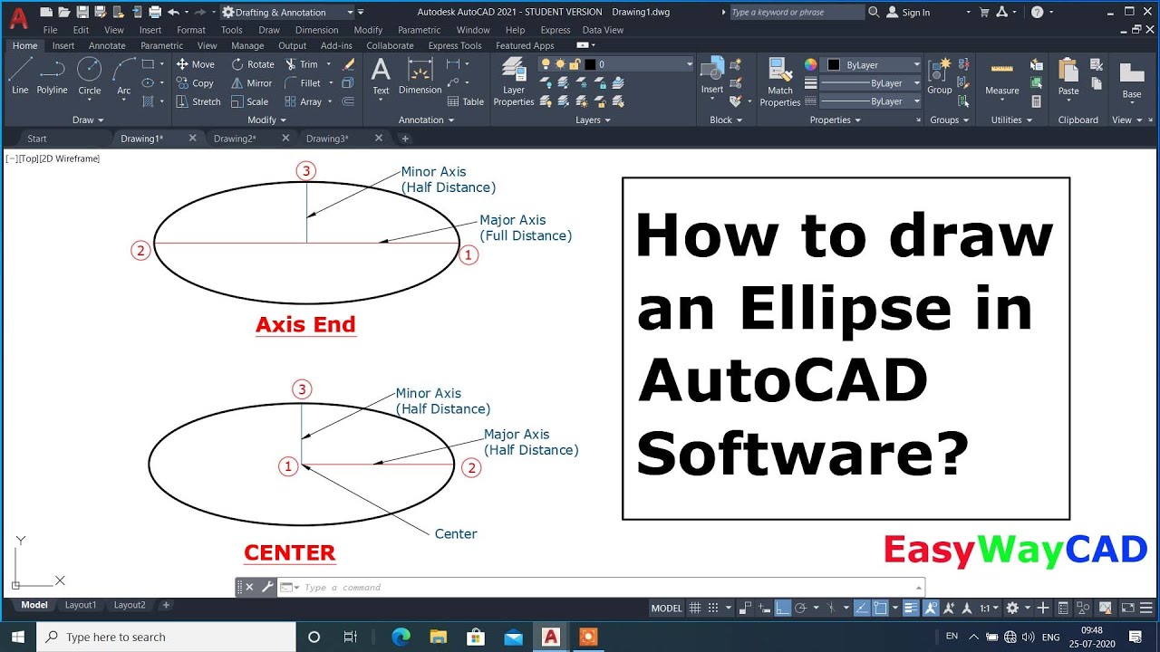 How To Draw An Ellipse In AutoCAD Software YouTube How To Draw An Ellipse In AutoCAD Software YouTube