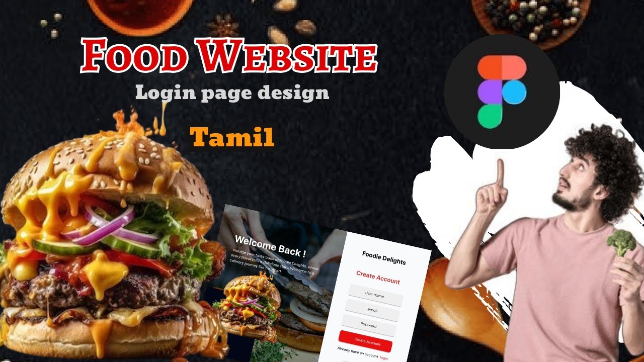 Food app Login page design in Figma - தமிழ் | Figma Website UI Design ...