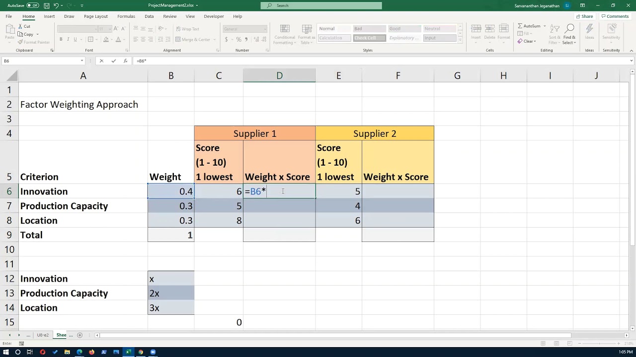 Factor Weighting Weighted Scoring Model YouTube