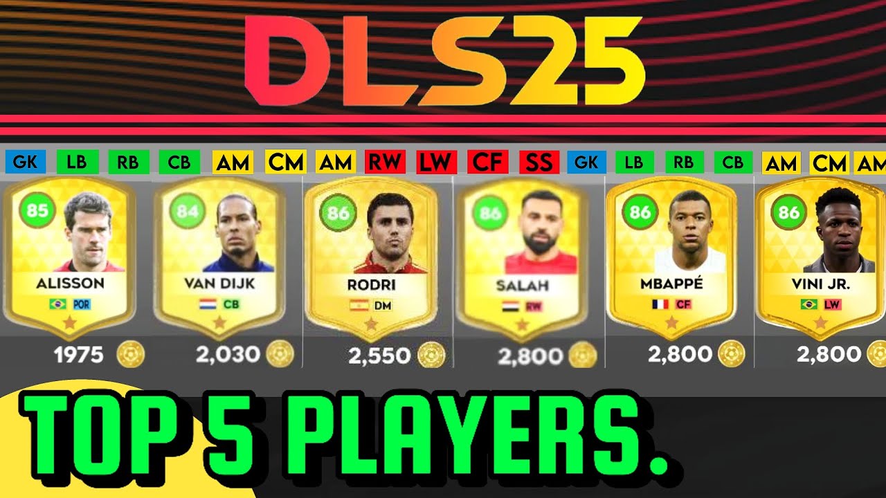 TOP 5 BEST PLAYERS FROM EVERY POSITION IN DLS 25 | DREAM LEAGUE SOCCER ...