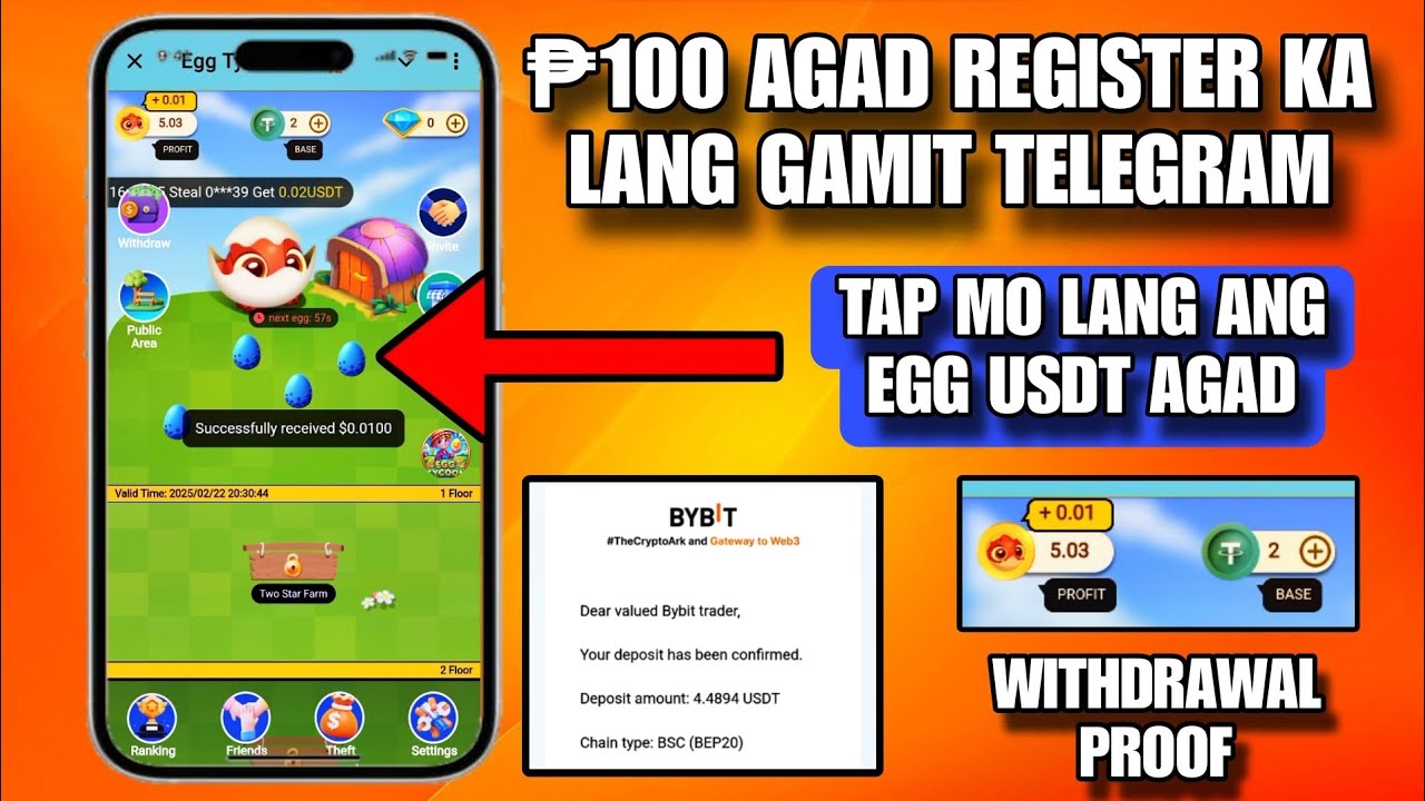 ₱100 AGAD MAG REGISTER KA LANG | TAP TAP LANG SA EGG WITHDRAW AGAD ...