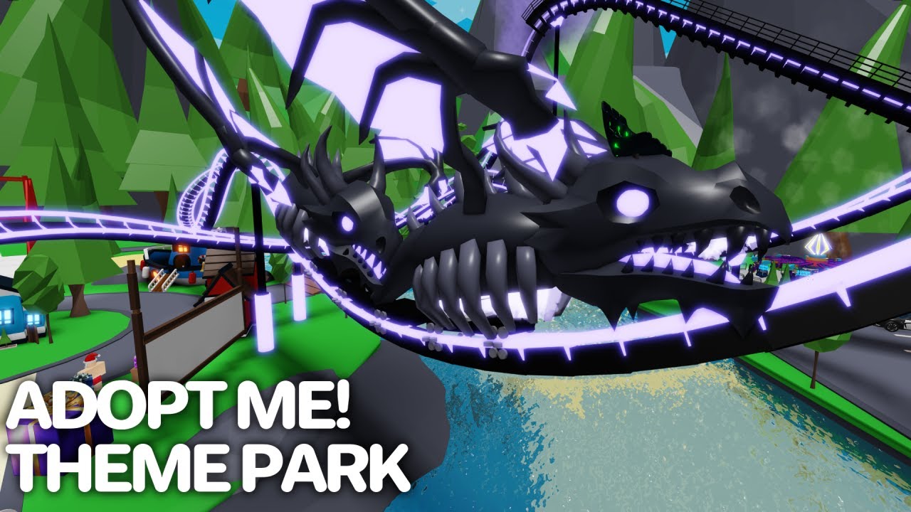 Adopt Me New Update THEME PARK EXCLUSIVE Shadow Dragon Coaster Frost ...