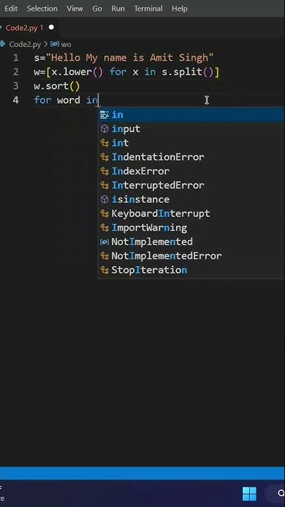Sort Words Alphabetically In a String In Python | THE CODING GUIDE - YouTube