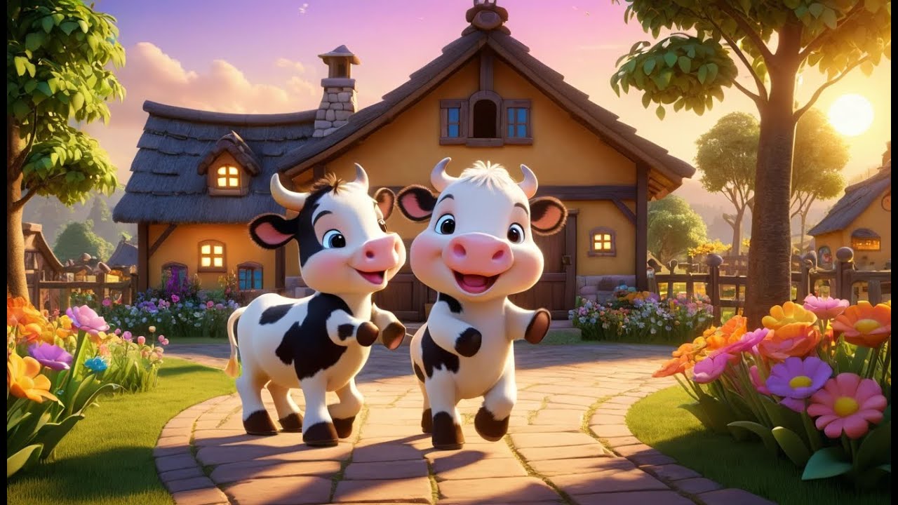 Baby Moo Moo Dancing | Fun Cow Dance Song for Kids | Moo Rhyme for ...