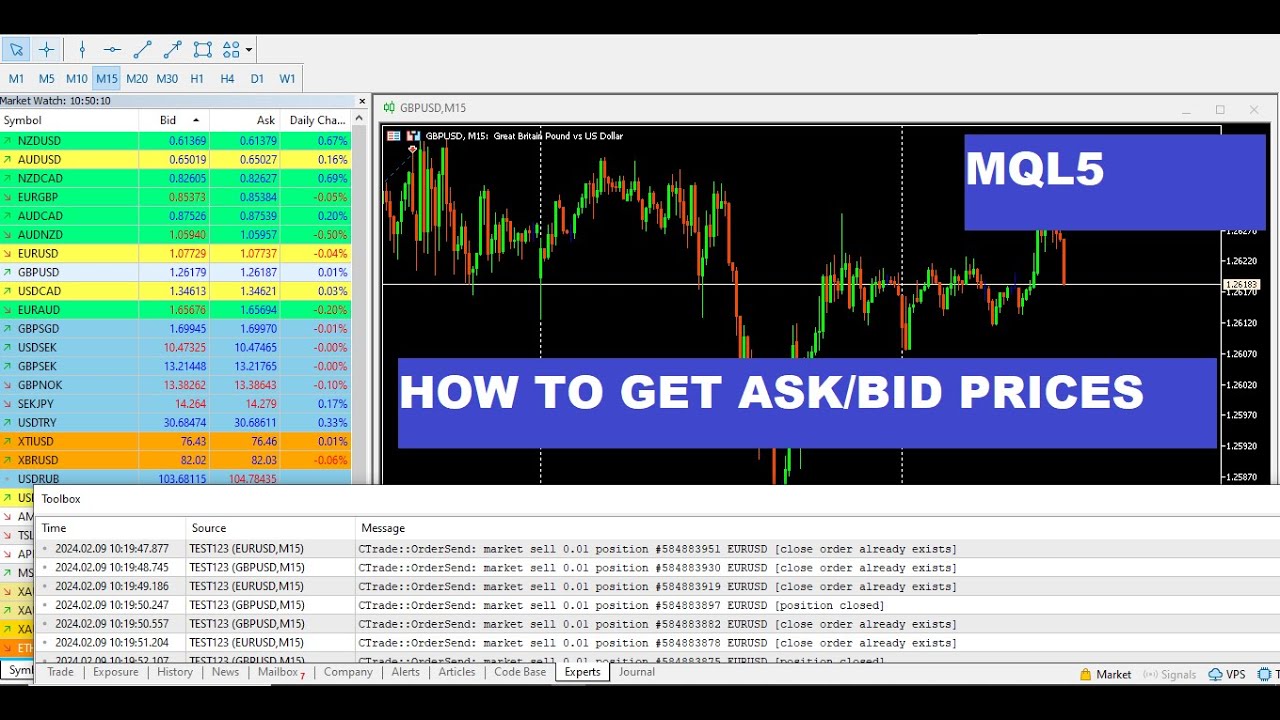 How To Get Ask Bid Prices In Mql5 YouTube