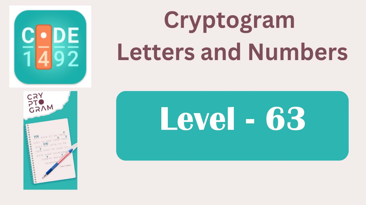 Cryptogram Level 63 Cryptogram Letters And Numbers Answers YouTube cryptogram-level-63-cryptogram-letters-and-numbers-answers-youtube