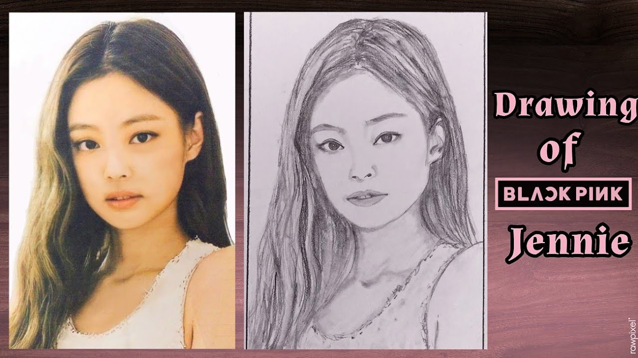 🖤Drawing of Blackpink Jennie 제니김💖/ Pencil Sketch/ 🖤Step by Step Drawing ...