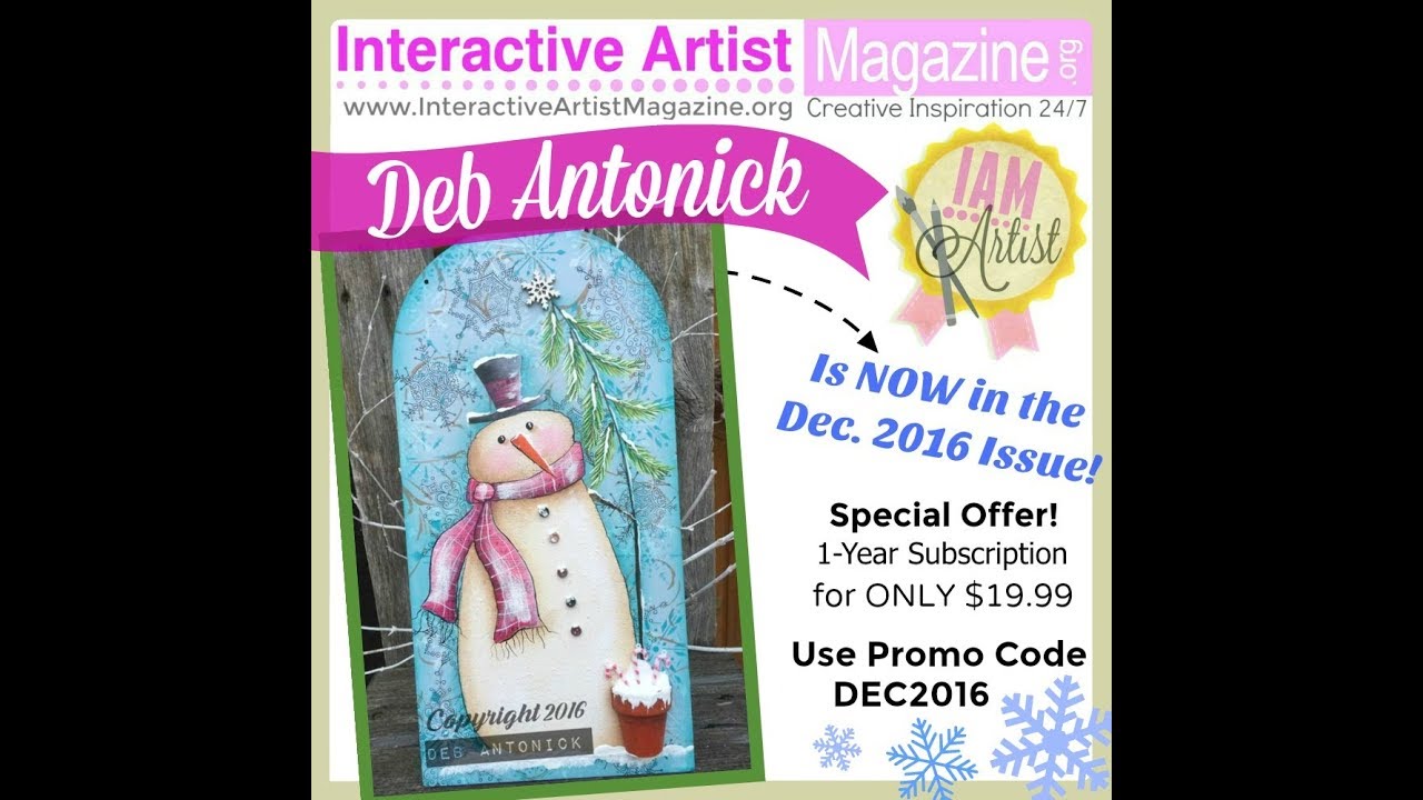 Button Up Snowie - Mixed Media painting project. - YouTube