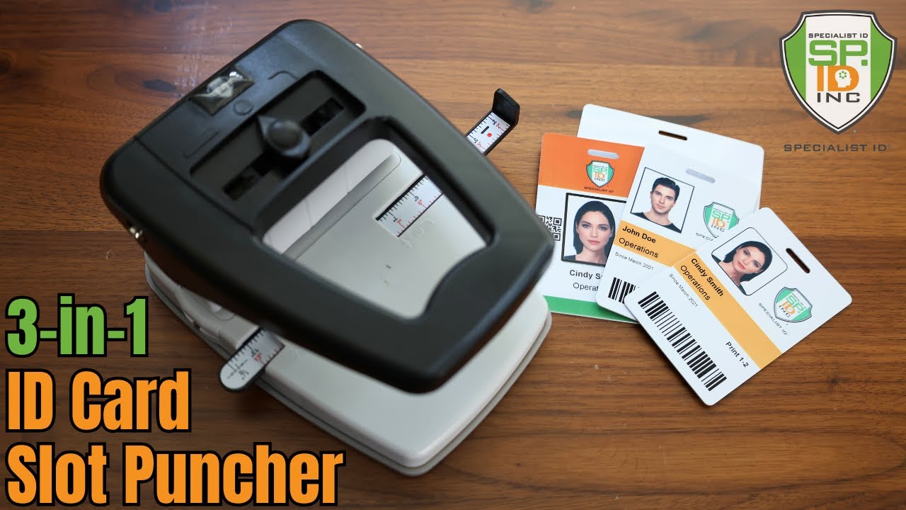 3-in-1 Desktop ID Badge Puncher | Specialist ID – Slot, Round & Corner ...