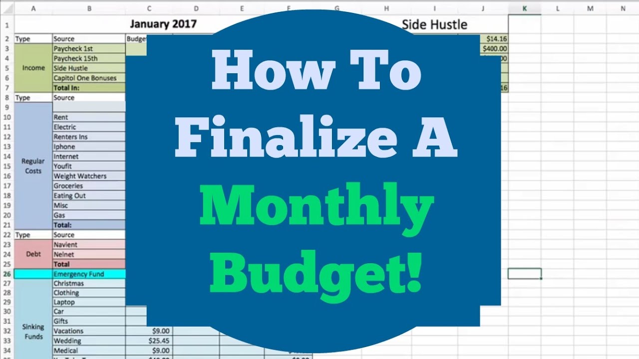 How to Finalize Your Monthly Budget - YouTube