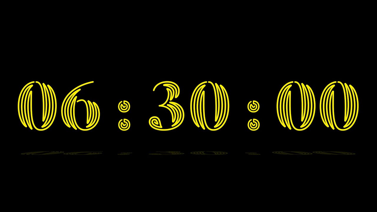 6 Hours and 30 Minutes Countdown Timer with Alarm & Time Markers ...