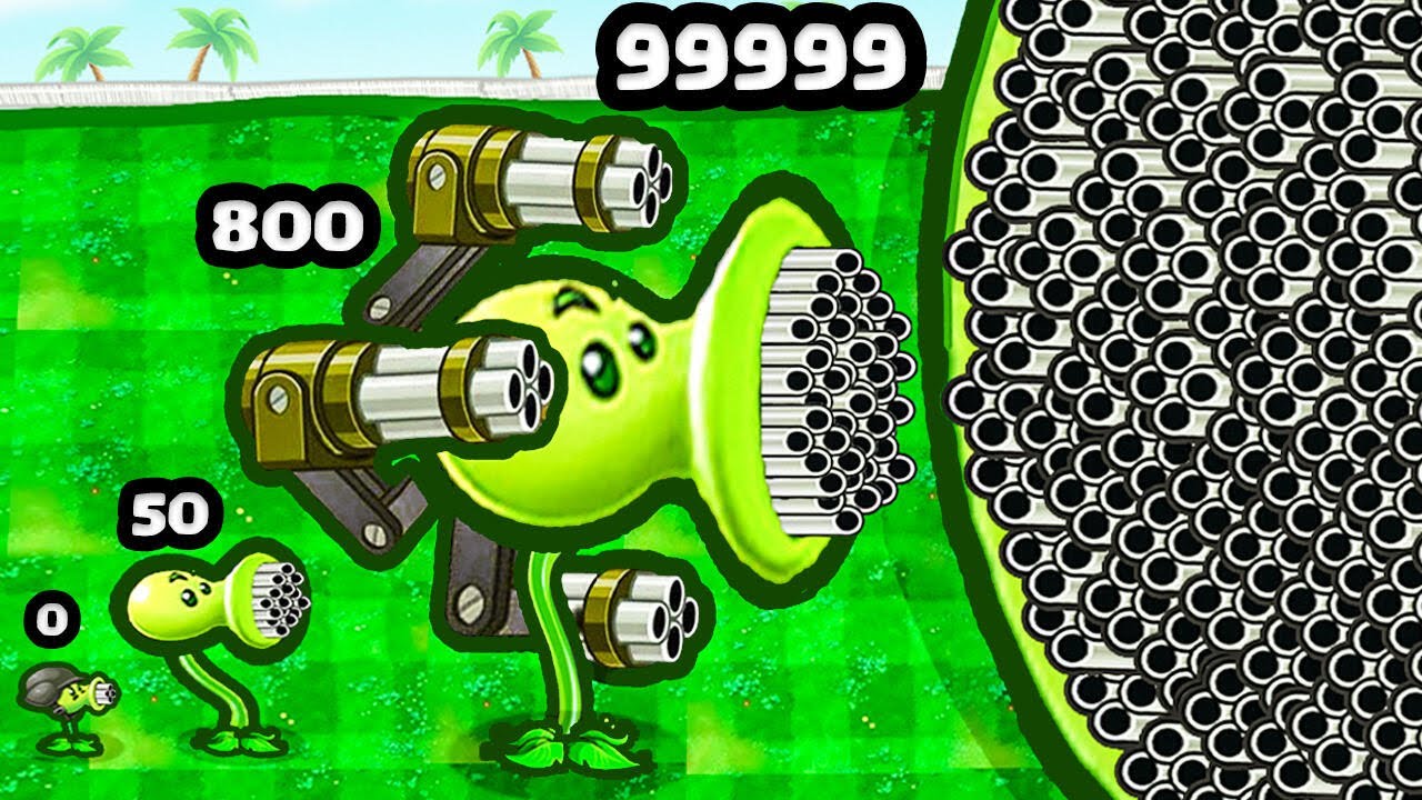 Growing a Peashooter To MAX LEVEL MINIGUN - YouTube