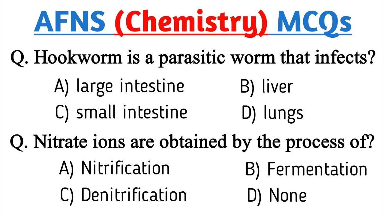 AFNS/AMC/NUMS/GDP Chemistry Preparation | AFNS Test Preparation 2023 ...