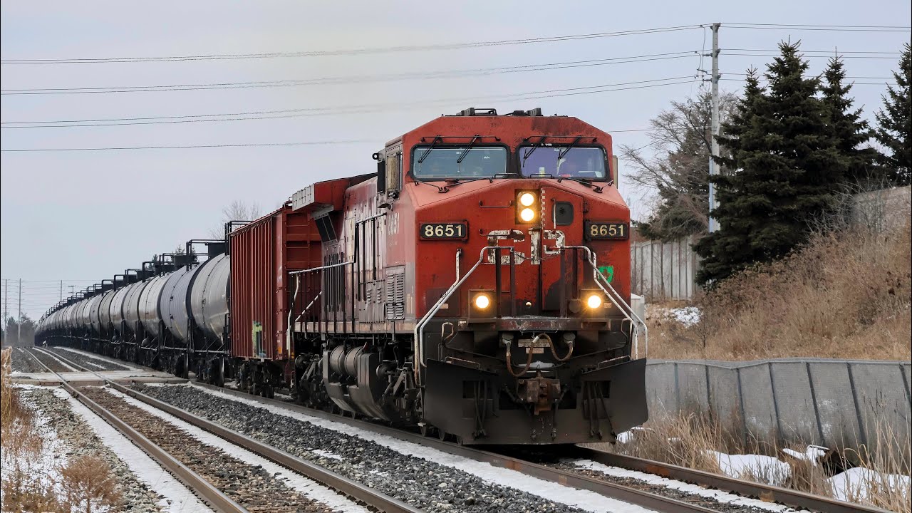 [Slow!] CPKC Train 529 Westbound at Lisgar GO Station with rear DPU KCS 5011 - YouTube