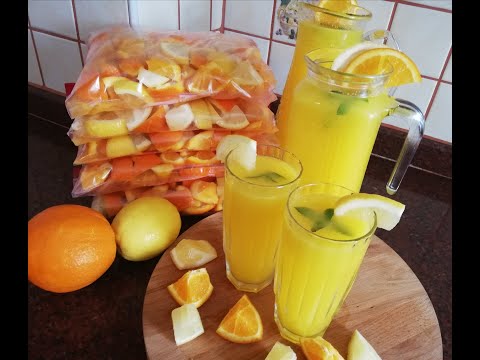 🍊PORTAKAL VE LİMONU DERİN DONDURUCUDA  SAKLAMA VE LİMONATA TARİFİ 🍋