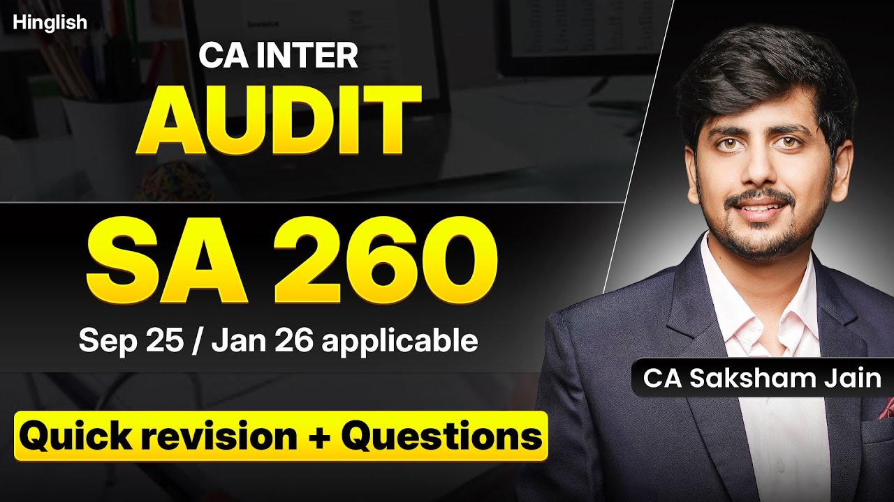 SA 260 | 4 Marks Confirmed Question | Revise and Learn | CA INTER AUDIT ...