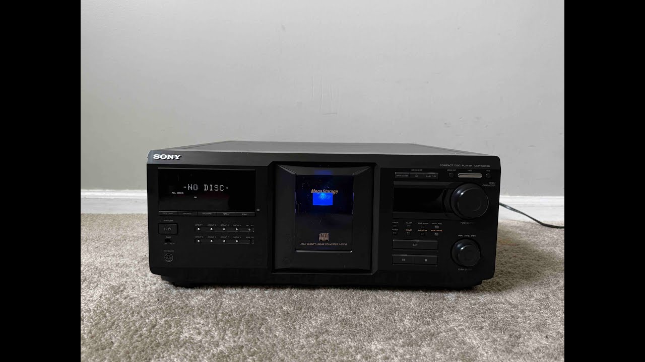 Sony CDP-CX400 Mega Storage 400 Compact Disc CD Player Changer - YouTube