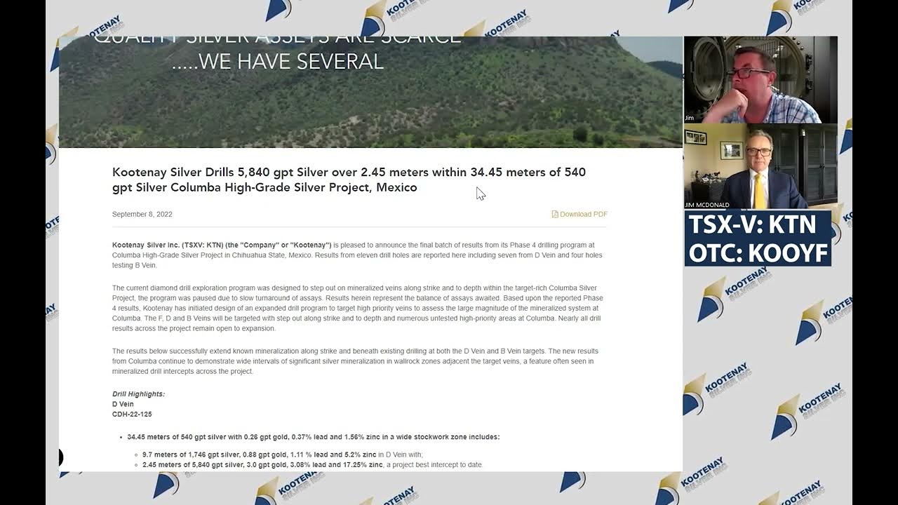 Columba High Grade Drill Results (September 8, 2022) - YouTube