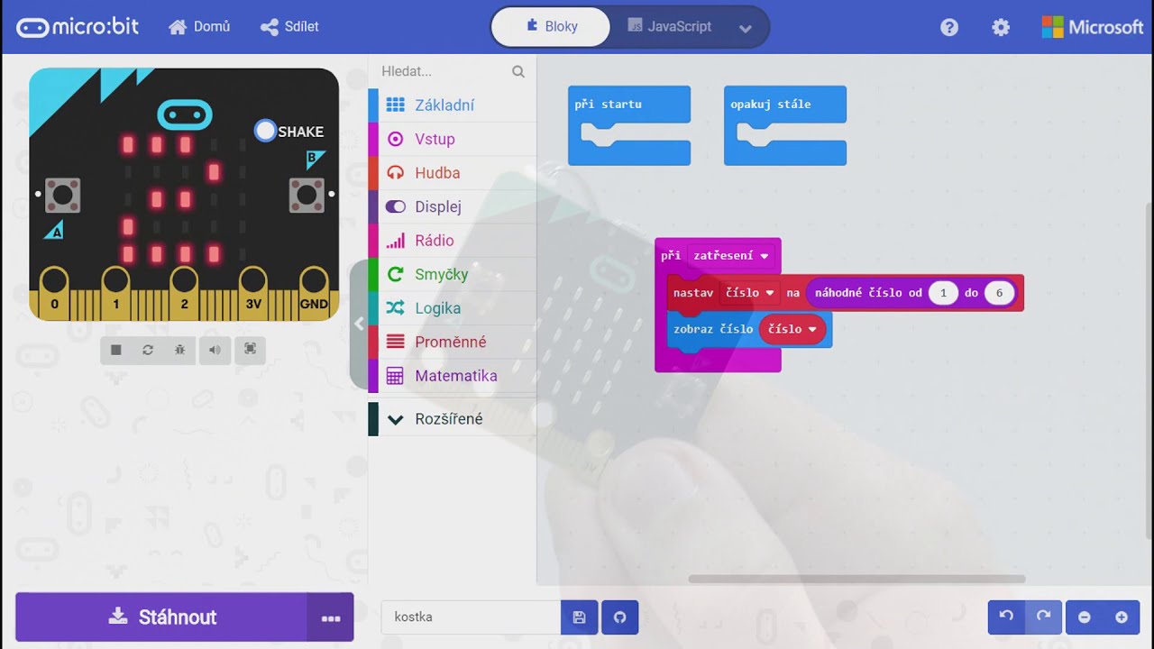 Micro:bit - Hrací kostka - YouTube