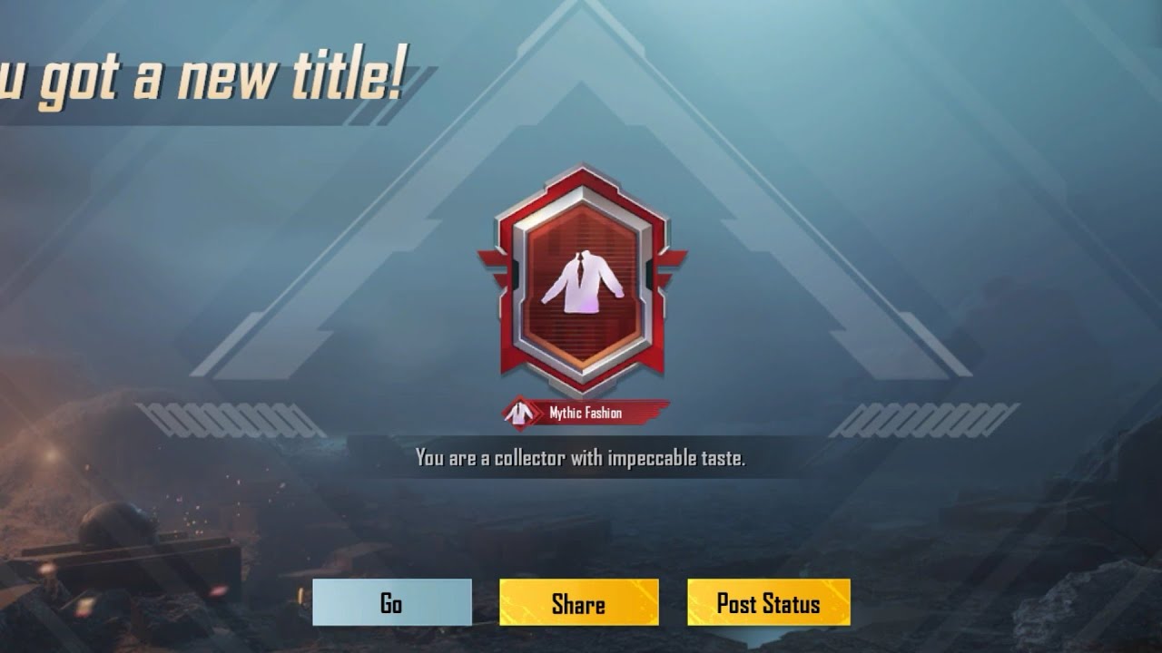Finally got *Mythic Fashion* Title in BGMI | Battlegrounds Mobile India ...