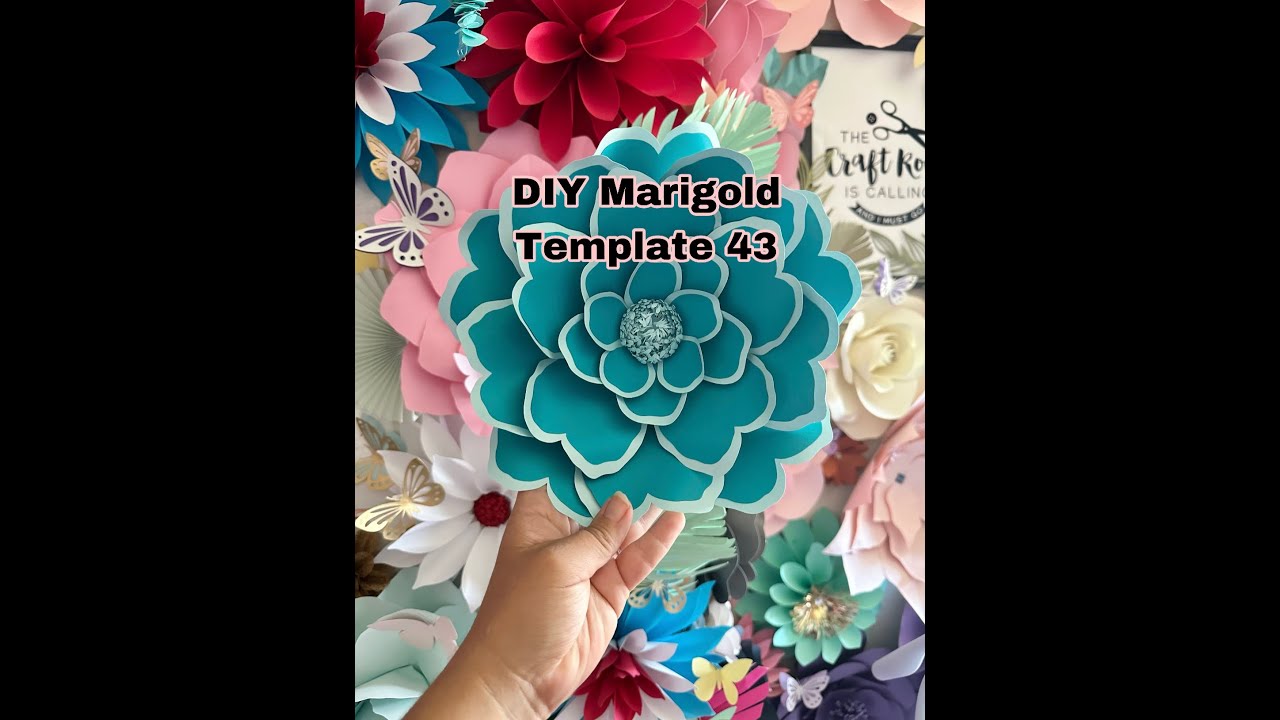 DIY Paper Flower Marigold | Template 43 - YouTube