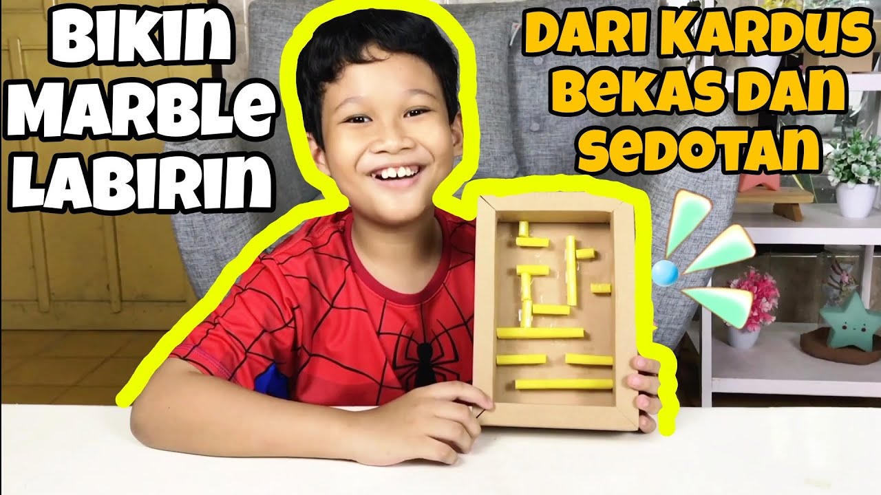 DIY Cara Membuat Marble Labirin Dari Kardus Bekas dan Sedotan | Almer ...