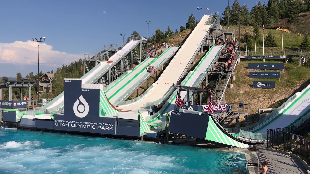 Utah Olympic Park Pool diving 4 - YouTube