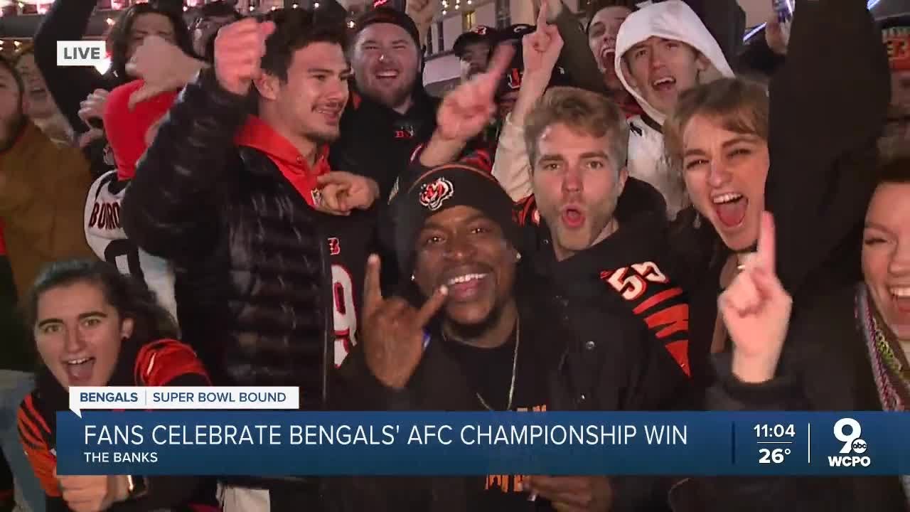 Bengals fans celebrate AFC Championship win - YouTube