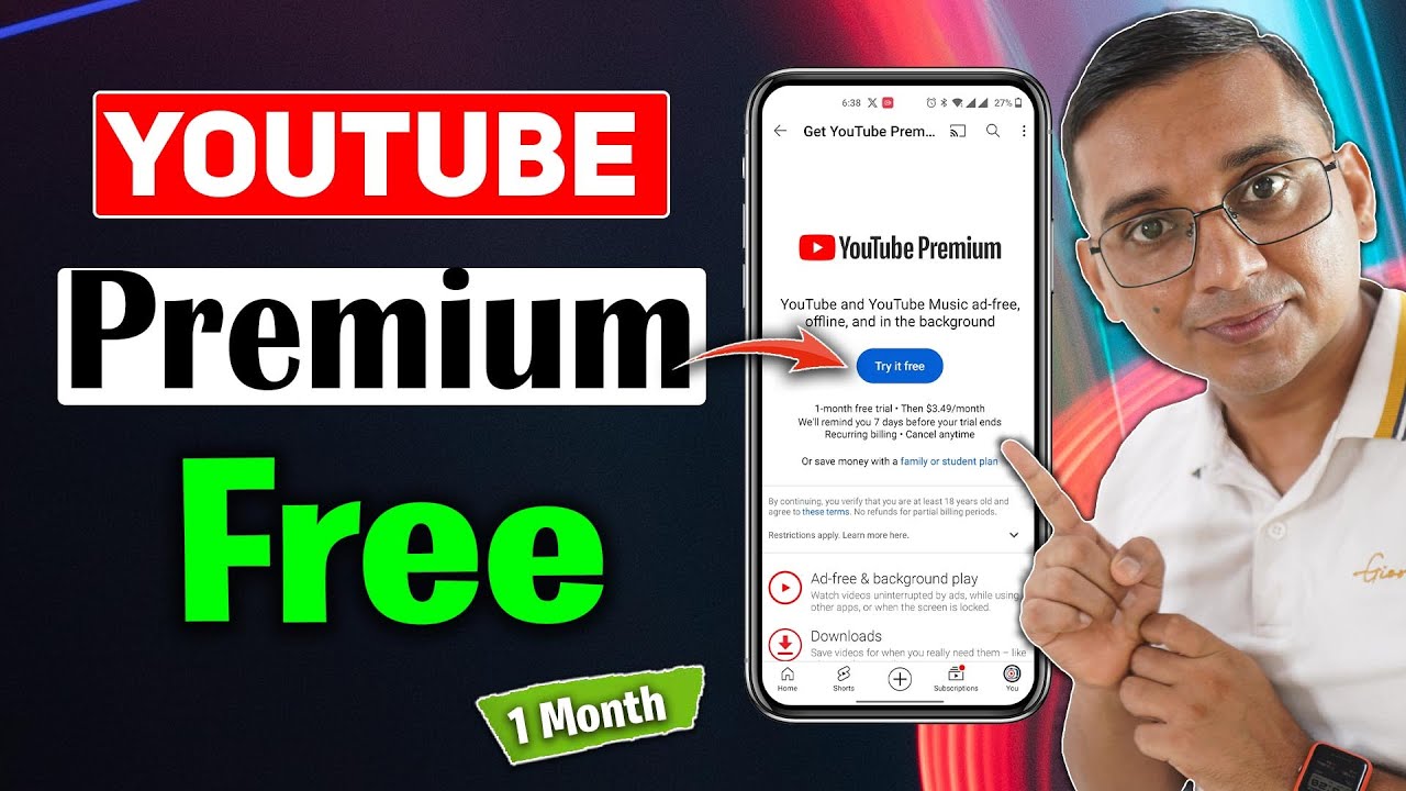 YT Premium Free | How to Subscribe YouTube Premium? Free for One Month ...
