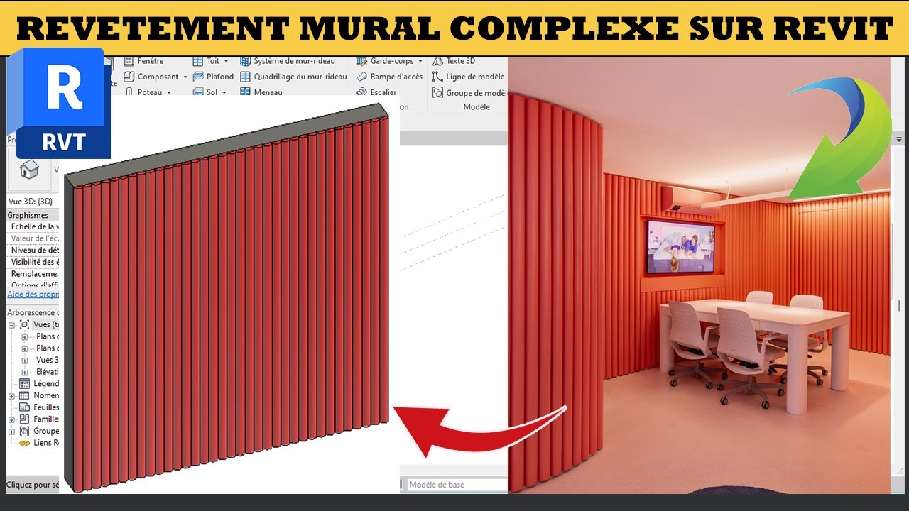 Revêtement mural complexe sur revit - YouTube