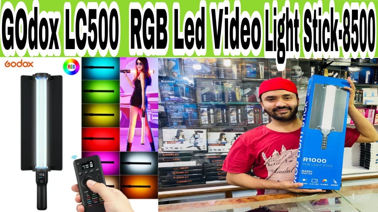 Unboxing Godox LC500 RGB LED Video Light Stick -8005k || YouTube in ...