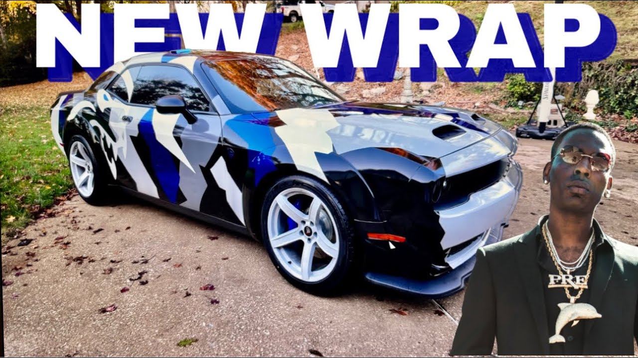 I DID A CUSTOM YOUNG DOLPH WRAP ON MY HELLCAT !!! - YouTube
