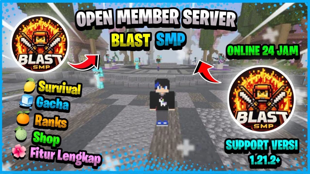 SERVER MCPE VERSI 1.21.2+ TERBARU !! BLAST SMP - SUPPORT JAVA DAN ...