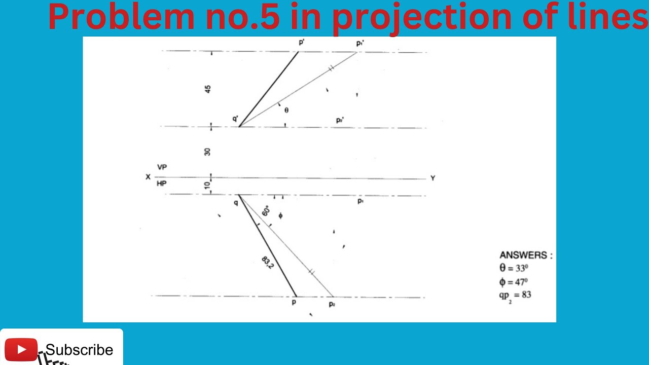 Problem 5 for Projection of lines in sketch - YouTube