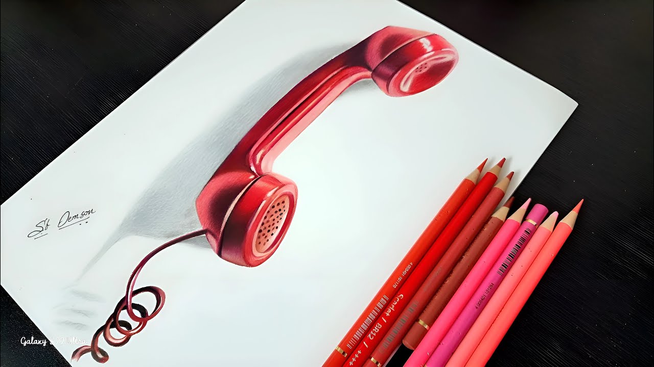 Drawing a realistic phone | Timelapse | How to draw - YouTube