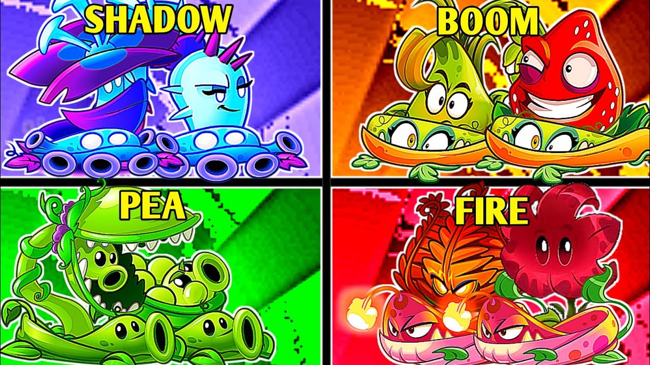 4 Best Team SHADOW_PEA_BOMB_FIRE - Who Will Win? - PvZ2 Team Plants ...