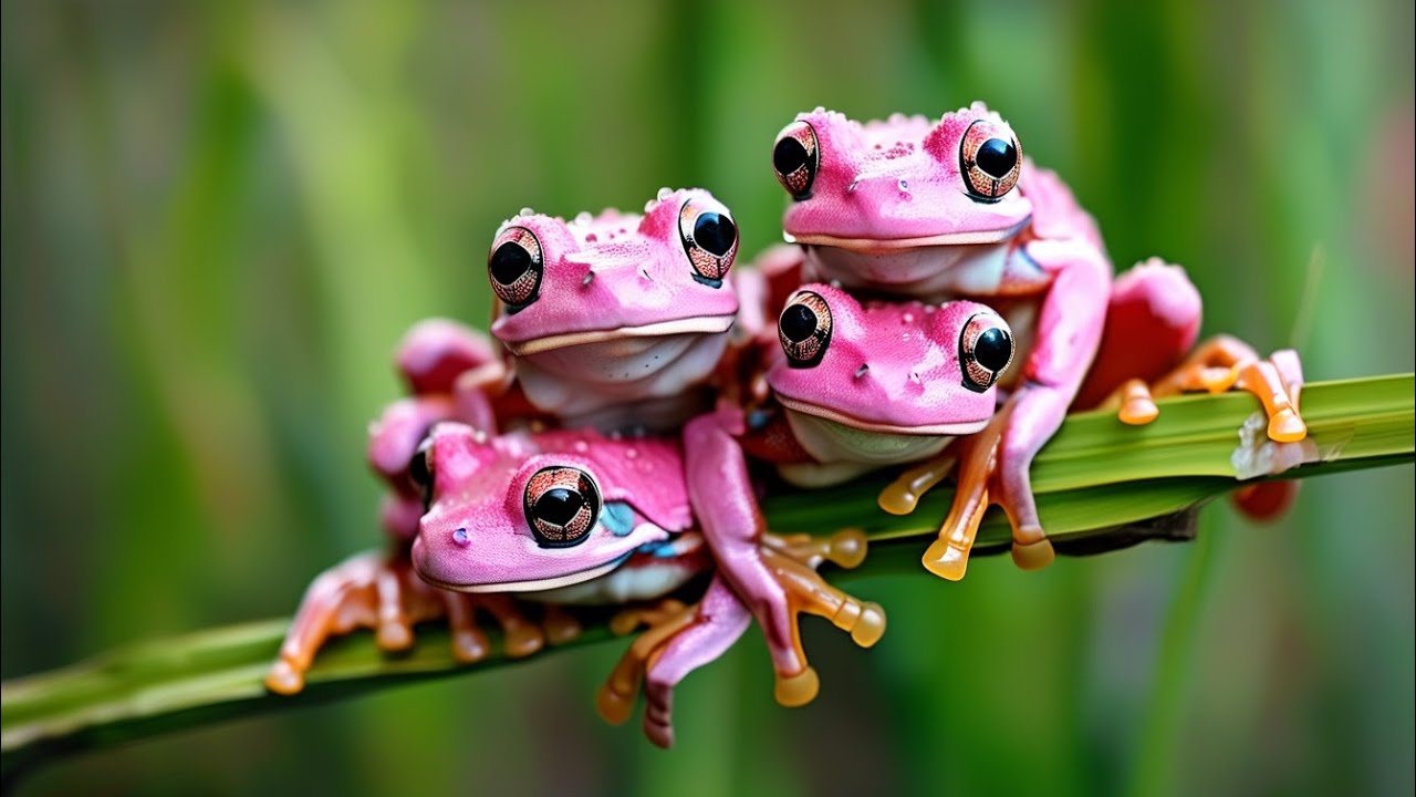 🎶💖💕 Chú ếch con màu hồng tập bơi #chuechcon #nhacthieunhi # ...