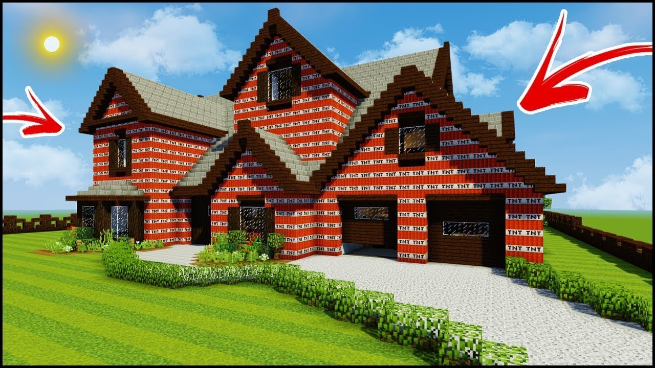 BLOWING A GIANT TNT HOUSE IN MINECRAFT - YouTube