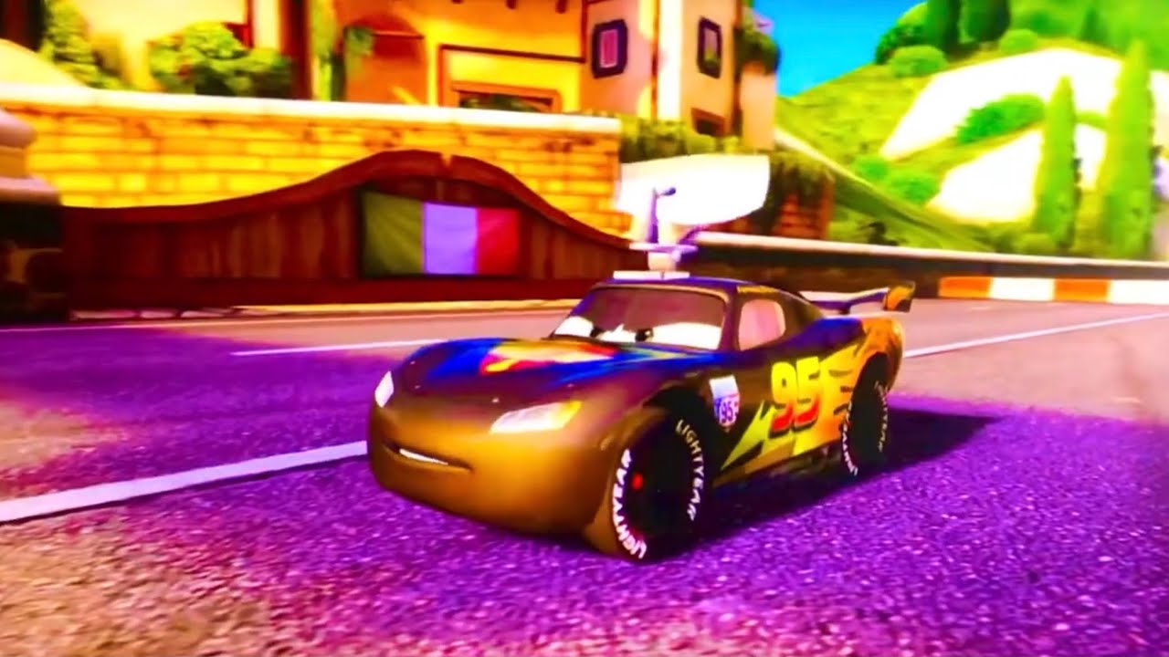 Cars 2 game Carbon Fiber Lightning McQueen on squad series - YouTube