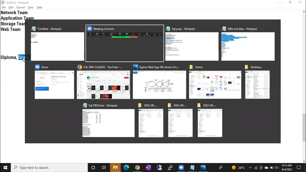 BATCH 44 SQL DBA Introduction Session Class 4 - YouTube