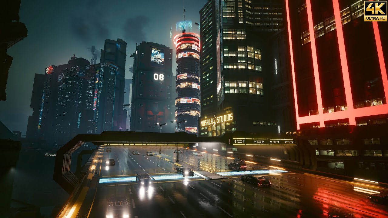 Cyberpunk 2077 Ambiance - Highway Overpass Traffic (1 Hour) - YouTube