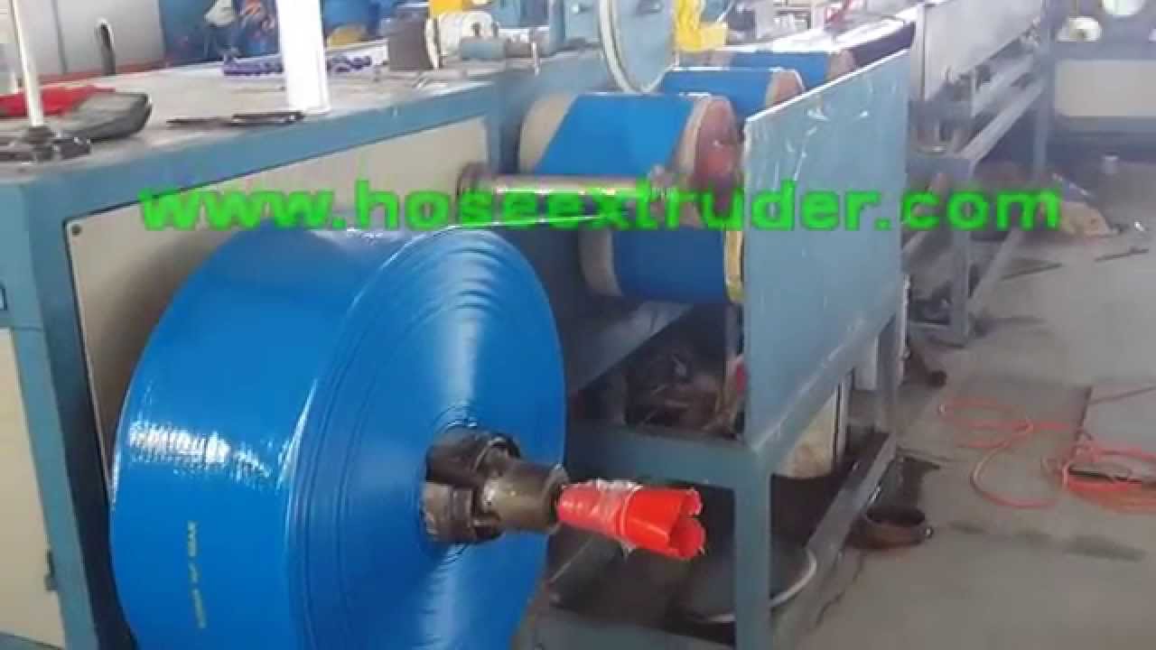 PVC lay flat irrigation hose extrusion line weifang jingda plastic ...