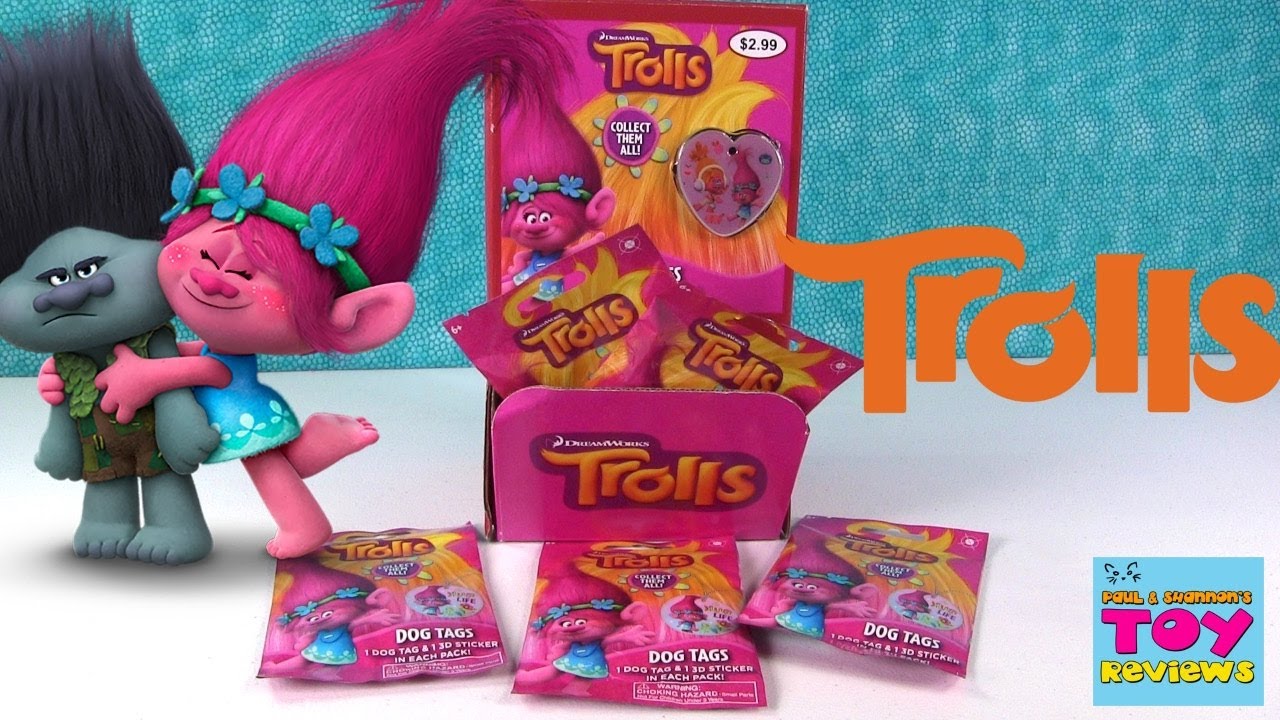 Trolls Dog Tags Full Box Opening Toy Review Jewelry Fun | PSToyReviews ...