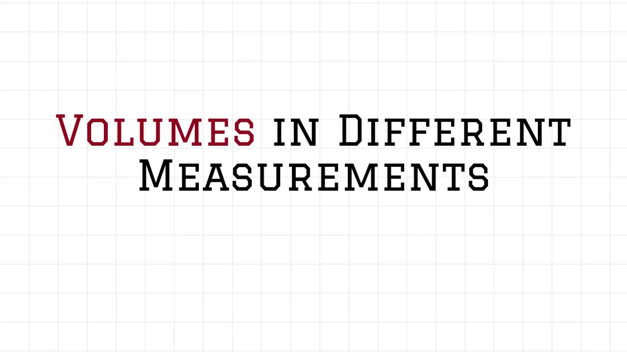 Volumes in Different Measurements - YouTube