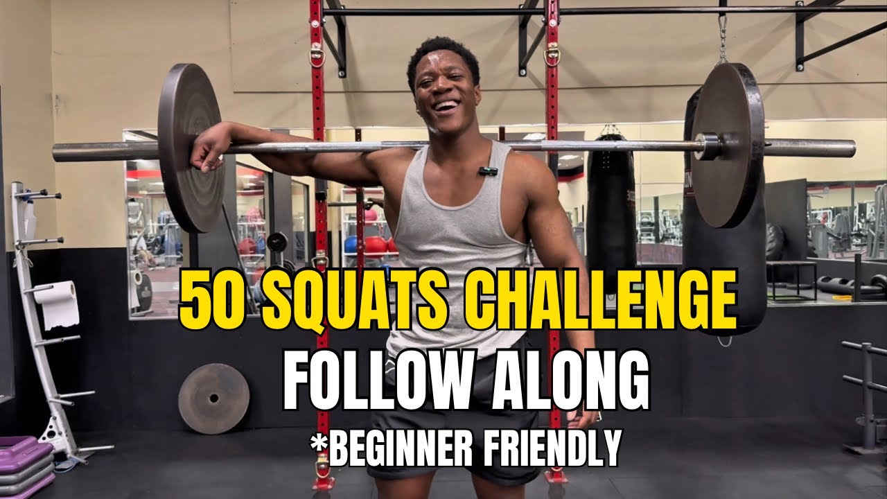 50 Squats Challenge + Follow Along - YouTube