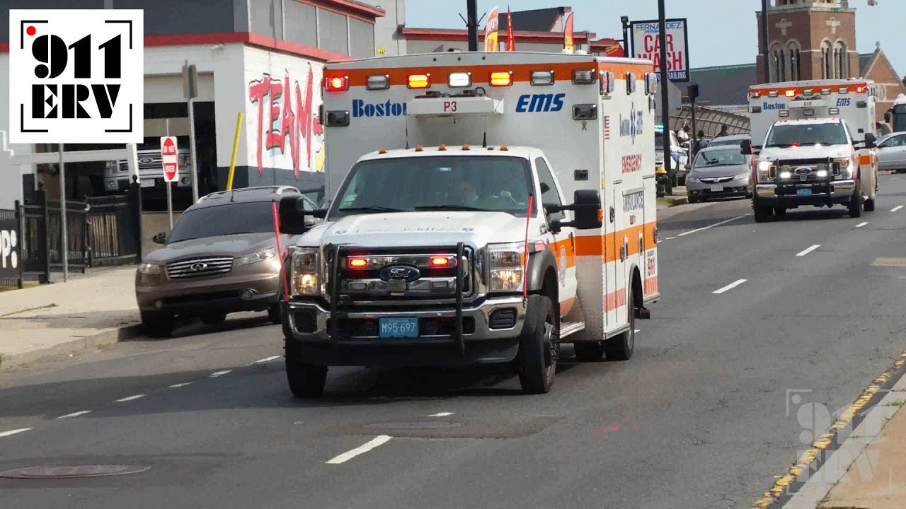 Boston EMS Paramedic 3 and Ambulance 18 Responding - YouTube
