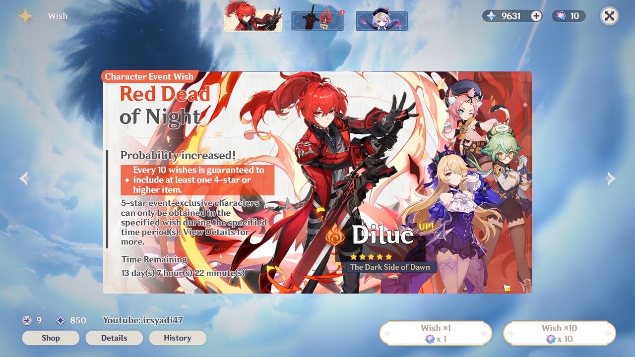 What if Diluc Skin has Banner Wish | Genshin Impact - YouTube