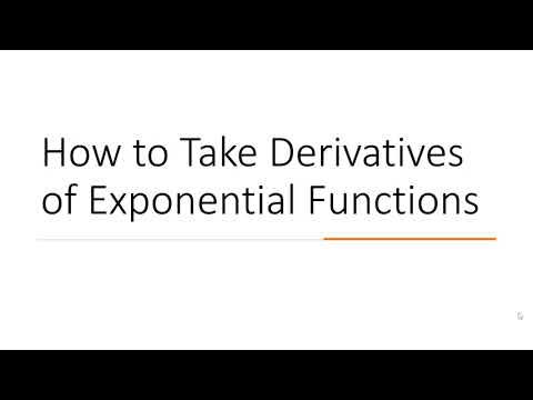 How to Take a Derivative of Exponential Functions - YouTube